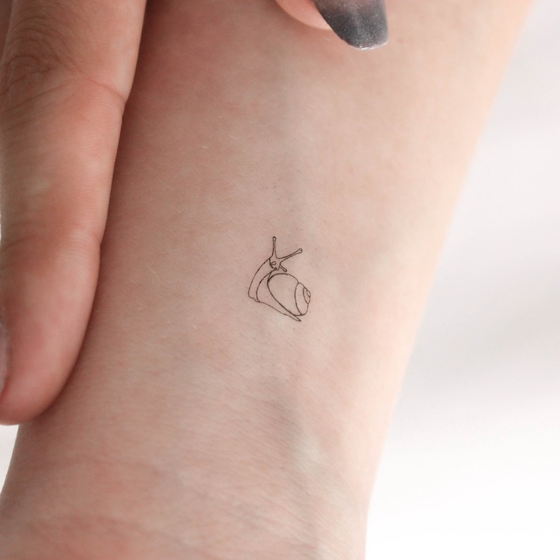 Tiny Snail Temporary Tattoo (set of 3) - Etsy