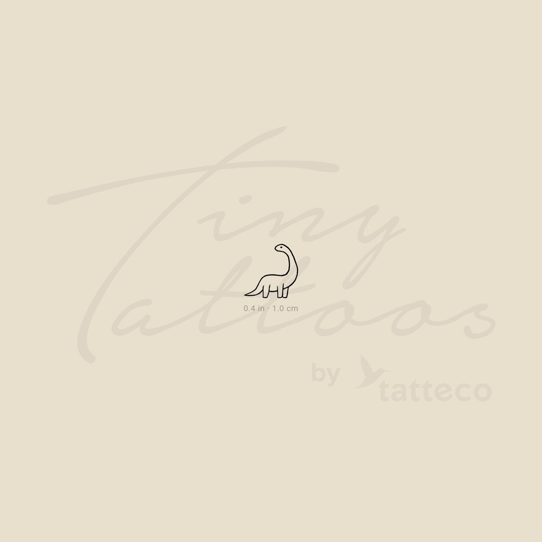 Tiny Brontosaurus Temporary Tattoo set of 3 - Etsy