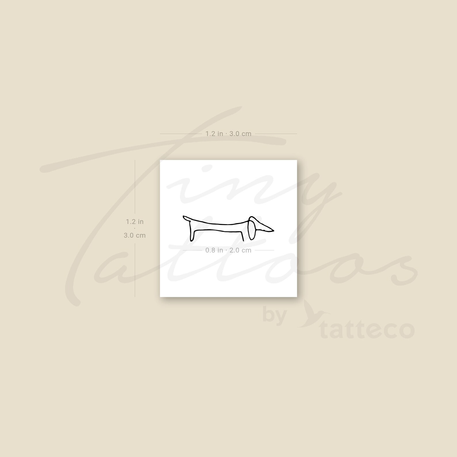 One Line Dachshund Temporary Tattoo (set of 3) - Etsy