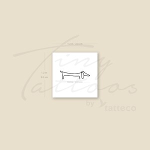 One Line Dachshund Temporary Tattoo (set of 3) - Etsy