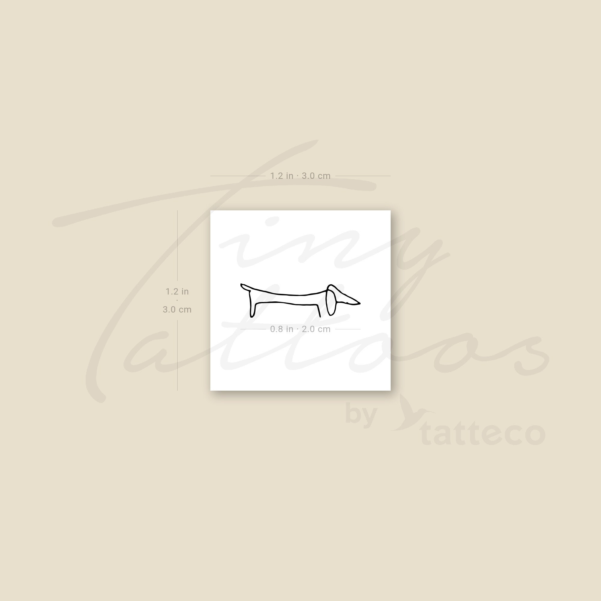 One Line Dachshund Temporary Tattoo set of 3 - Etsy