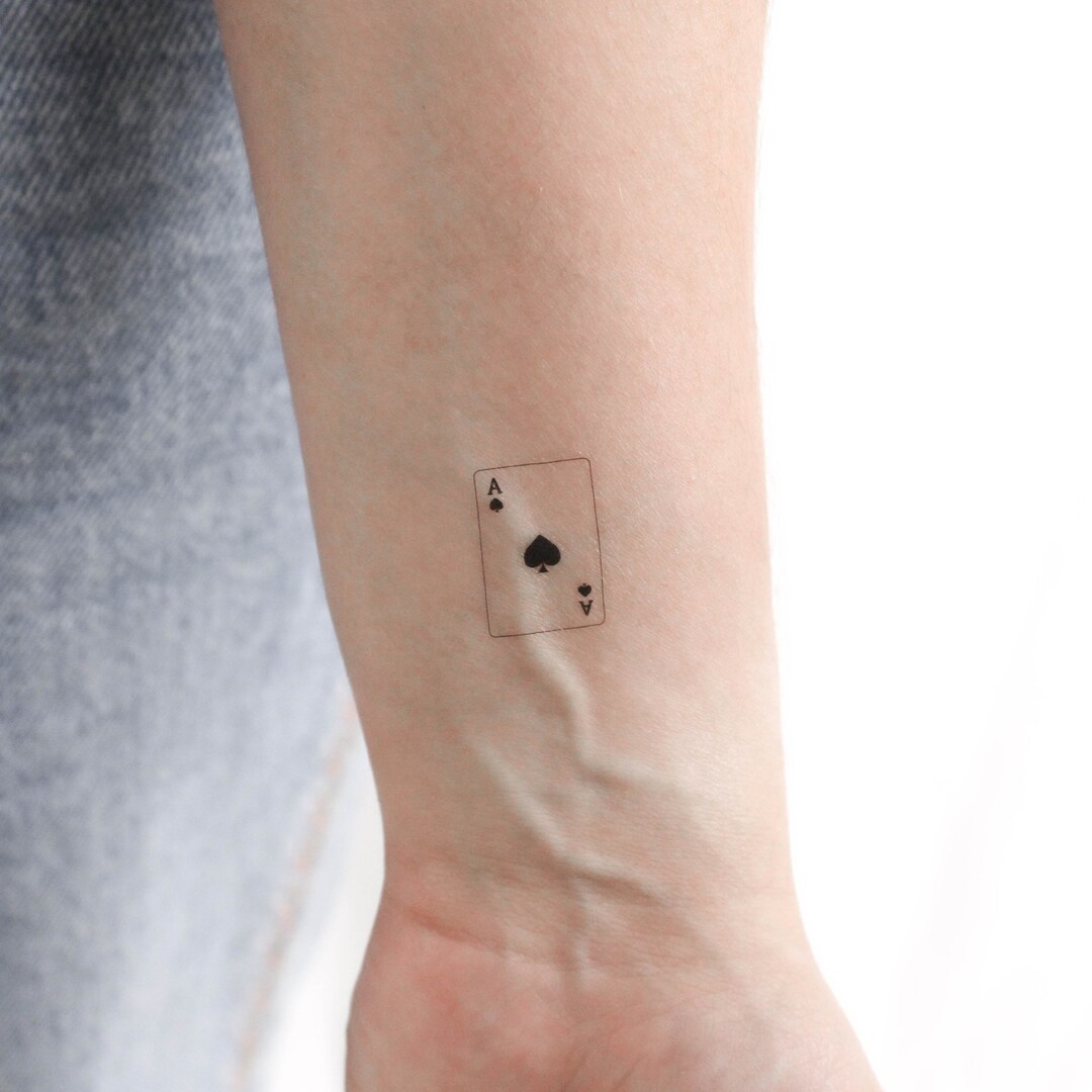 Ace of Spades Card Temporary Tattoo (set of 3) - Etsy