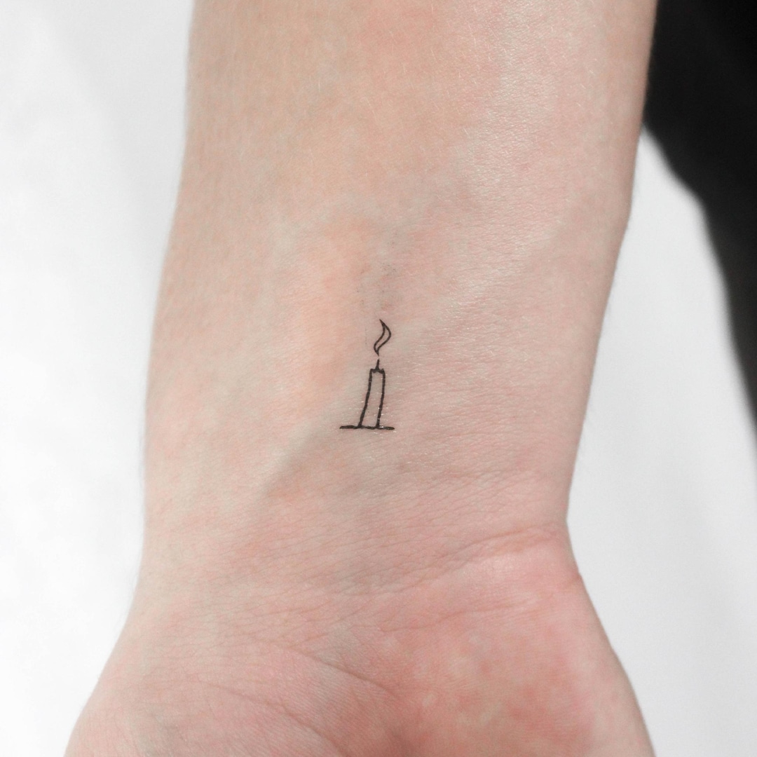 Minimalist Candle Temporary Tattoo (set of 3) - Etsy