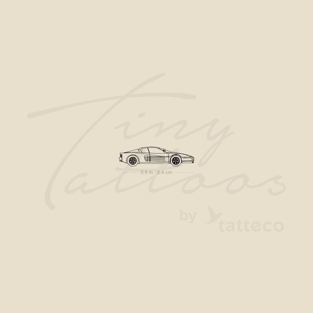Ferrari Testarossa Temporary Tattoo set of 3 - Etsy