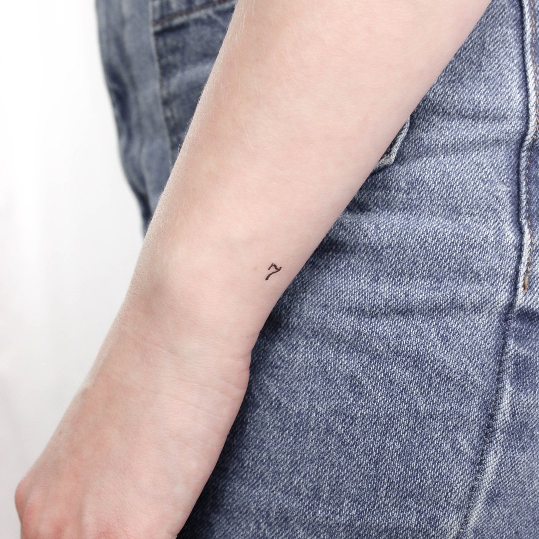 Number 7 Temporary Tattoo set of 3 - Etsy