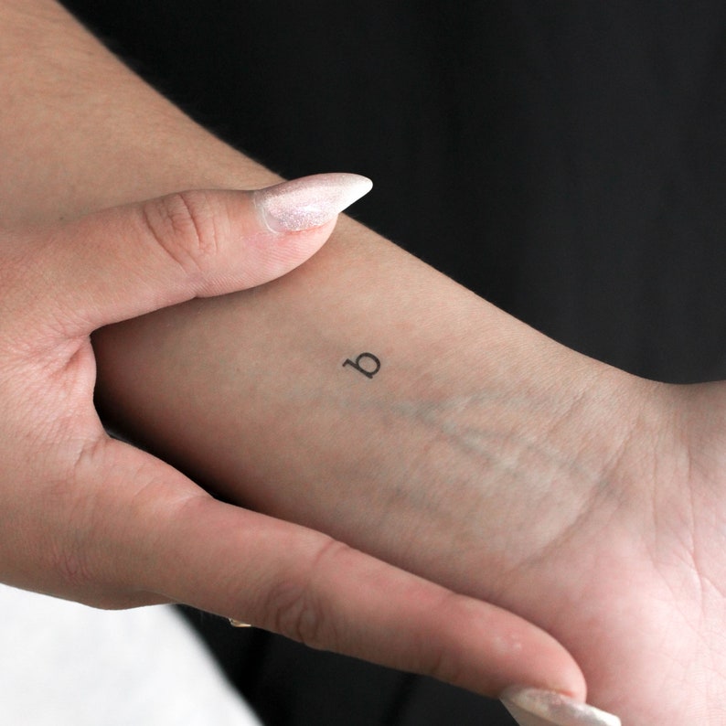 B Typewriter Lowercase Temporary Tattoo (set of 3) - Etsy