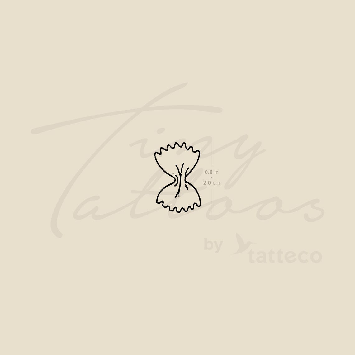 Small Farfalle Pasta Temporary Tattoo (set of 3) - Etsy