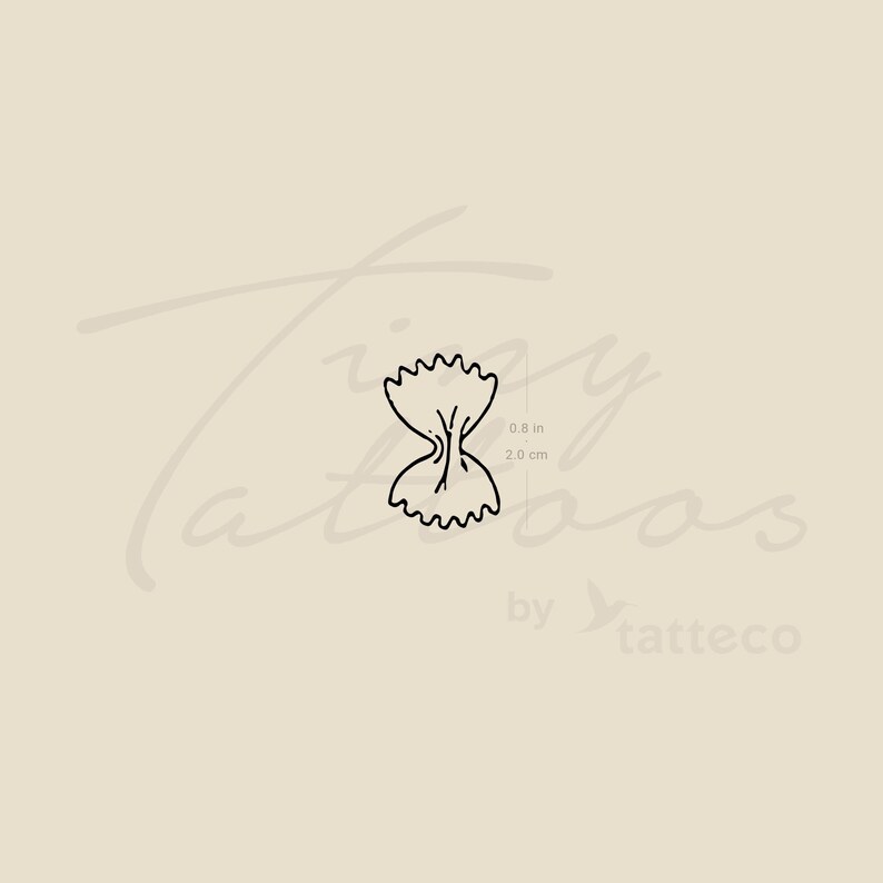 Small Farfalle Pasta Temporary Tattoo (set of 3) - Etsy