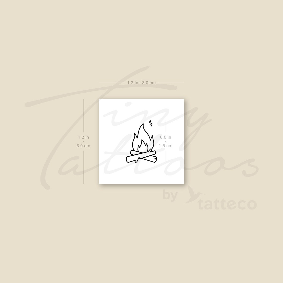Bonfire Temporary Tattoo set of 3 - Etsy