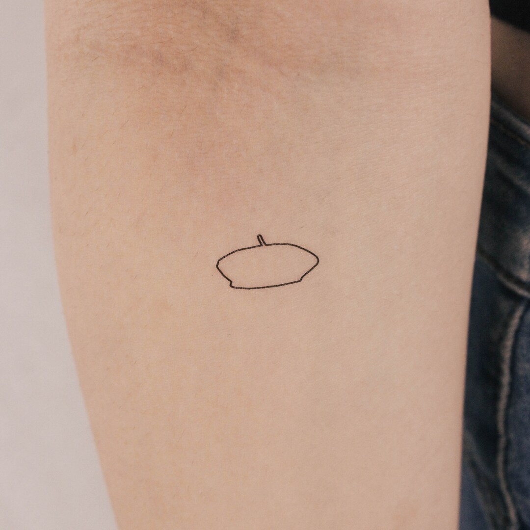 Beret Temporary Tattoo (set of 3) - Etsy