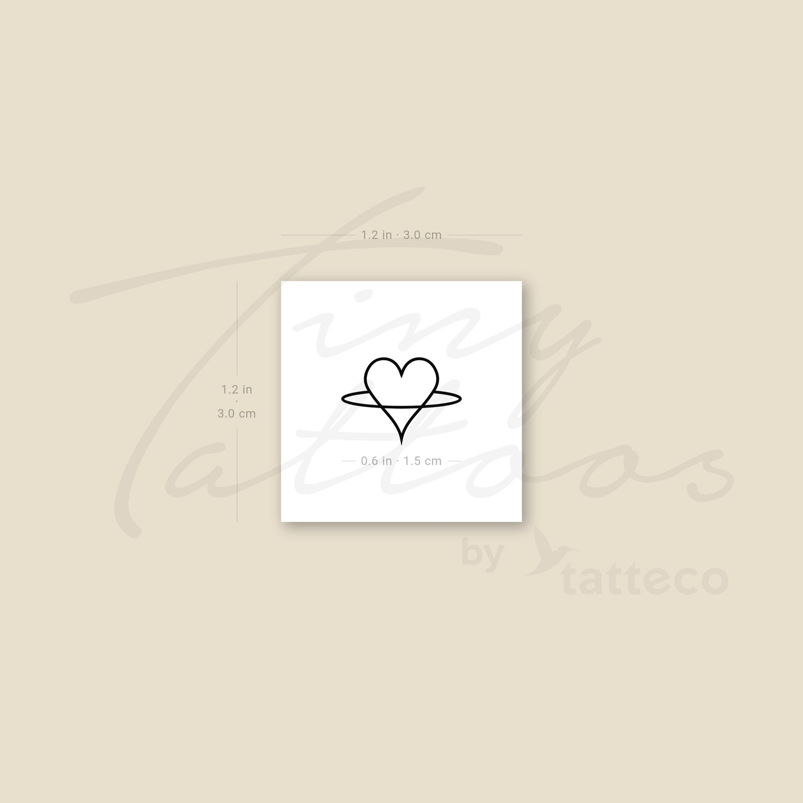 Heart Saturn Temporary Tattoo set of 3 - Etsy