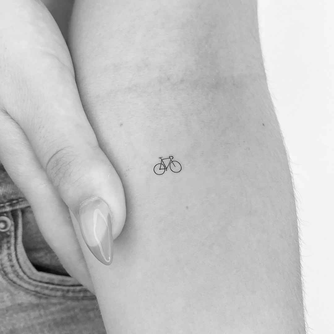 Tiny Bike Temporary Tattoo (set of 3) - Etsy