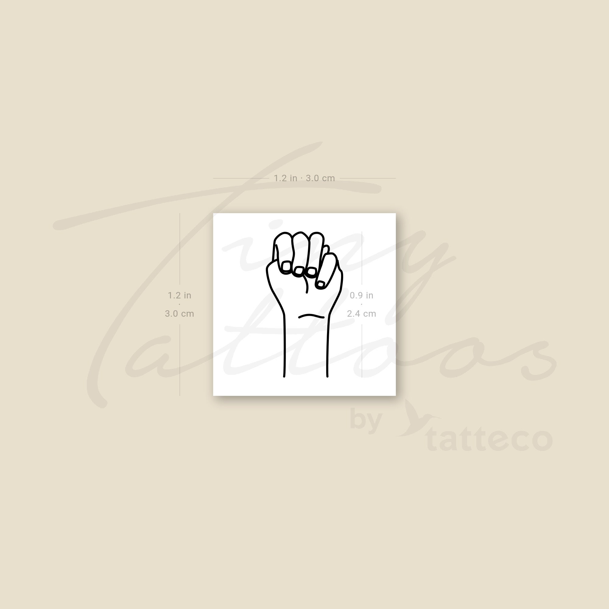 Sign Language M Temporary Tattoo (set of 3) - Etsy