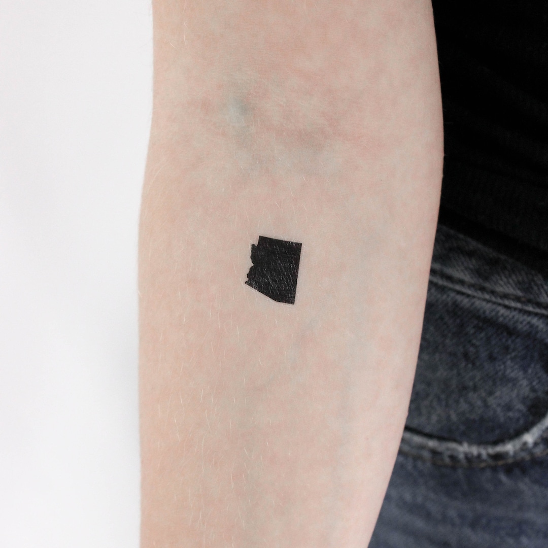 Arizona Map Temporary Tattoo (set of 3) - Etsy