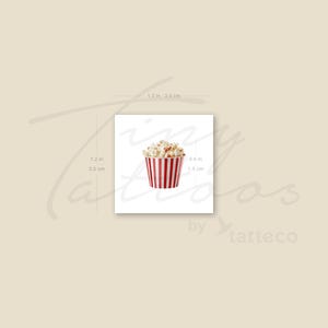 Little Popcorn Temporary Tattoo (set of 3) - Etsy