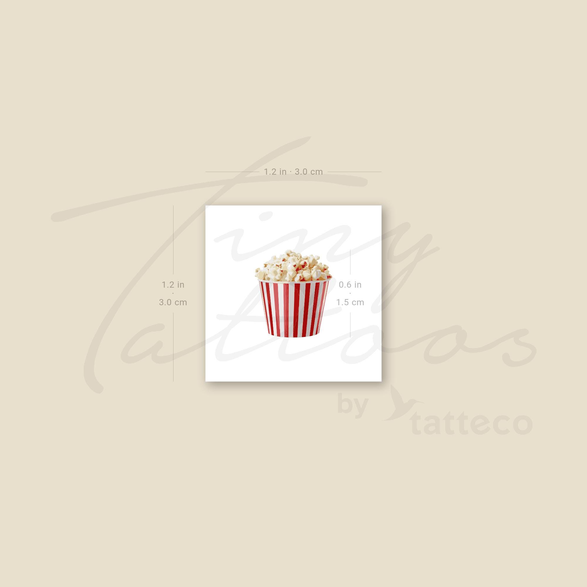 Little Popcorn Temporary Tattoo set of 3 - Etsy