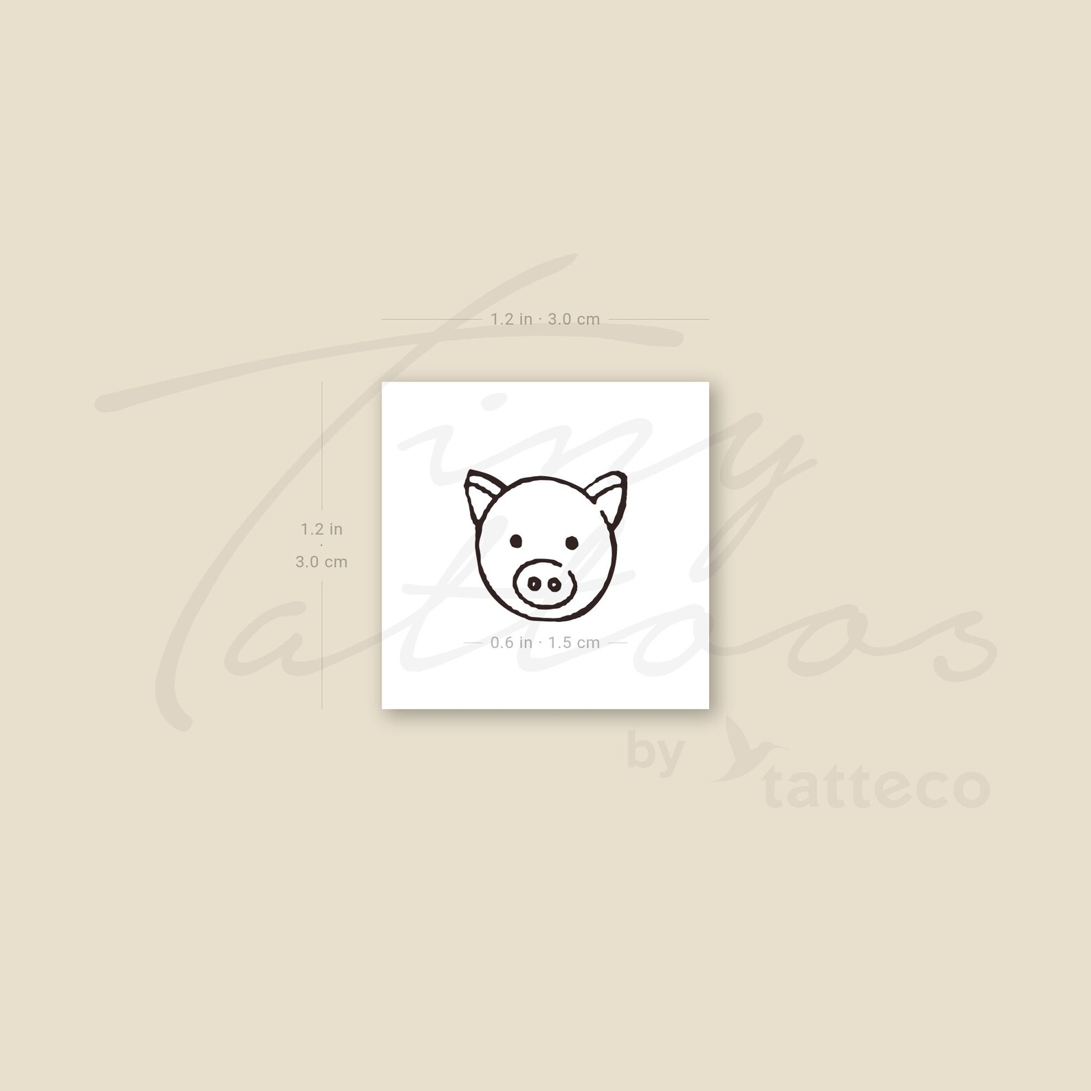 Small Pig Face Temporary Tattoo (set of 3) - Etsy