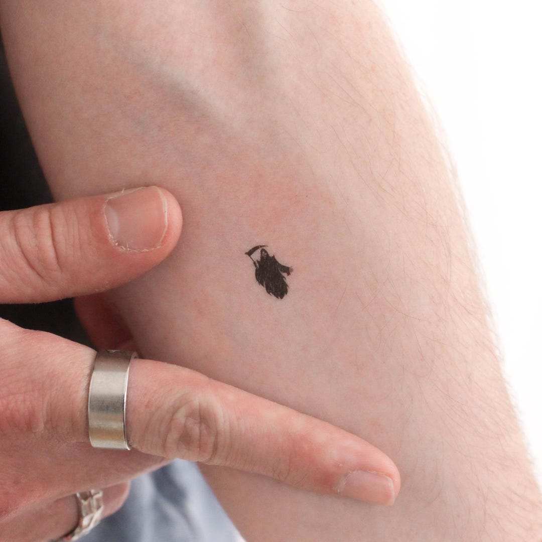 Small Grim Reaper Temporary Tattoo (set of 3) - Etsy