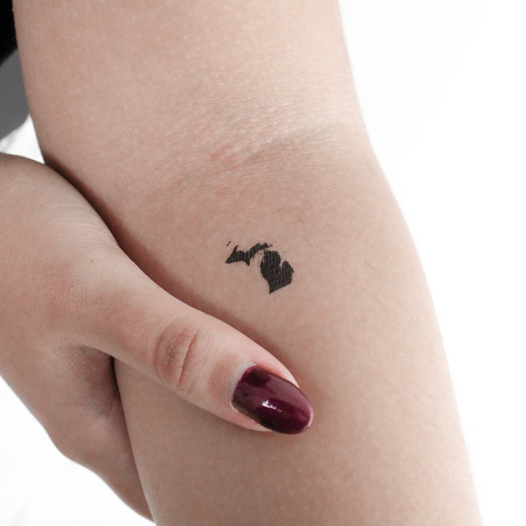 Michigan Map Temporary Tattoo (set of 3) - Etsy