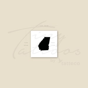 Georgia Map Temporary Tattoo (set of 3) - Etsy