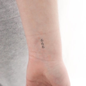 Small 666 Vertical Temporary Tattoo (set of 3) - Etsy