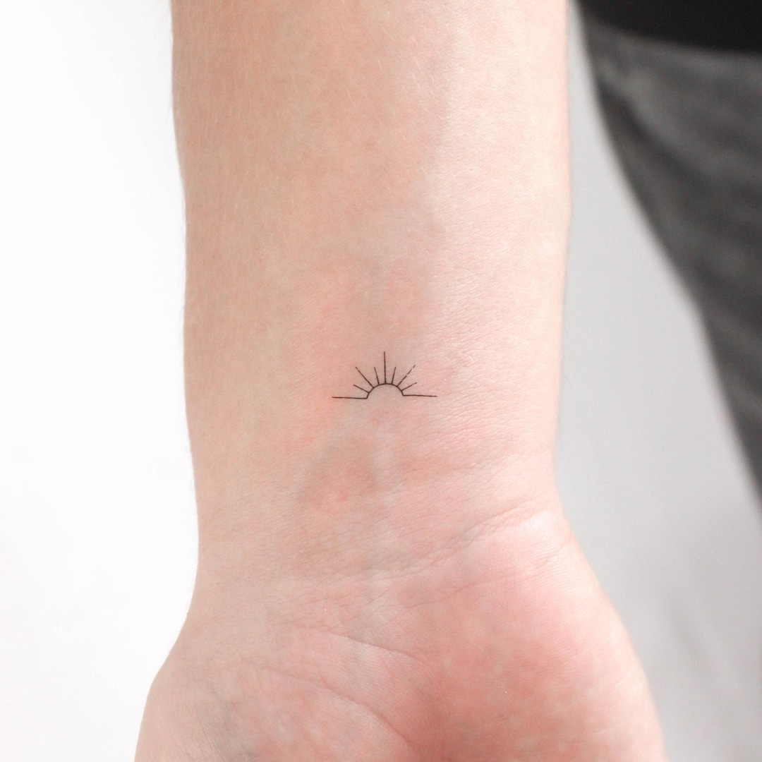 Tiny Minimal Sunset Temporary Tattoo (set of 3) - Etsy