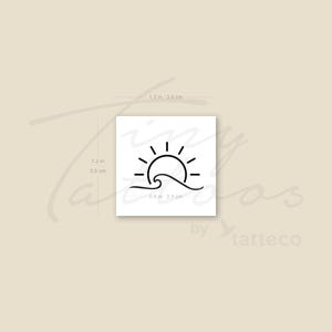 Wave Sunrise Temporary Tattoo (set of 3) - Etsy