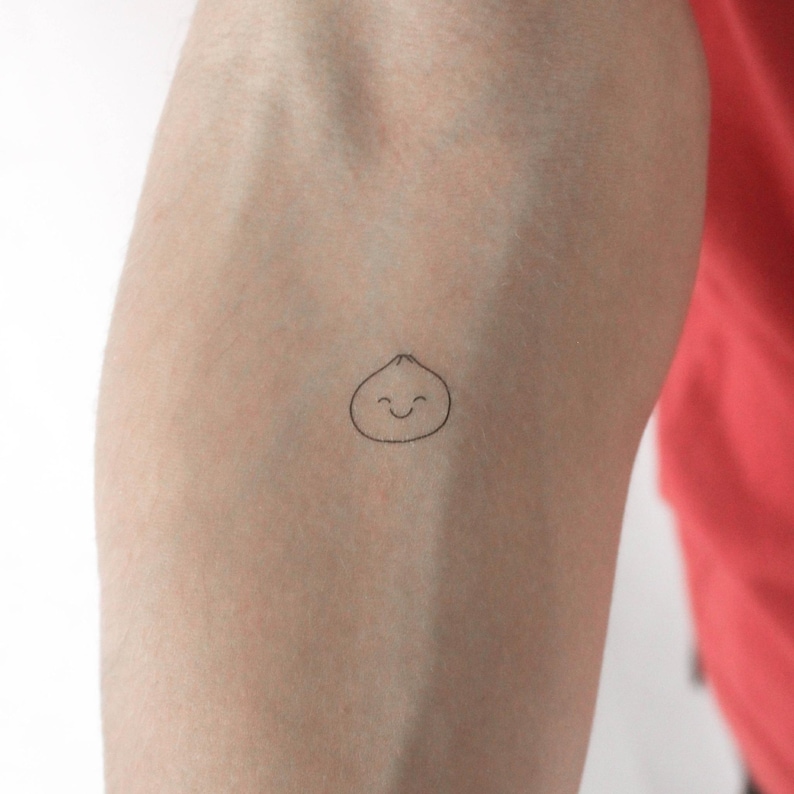 Smiley Dumpling Temporary Tattoo set of 3 - Etsy