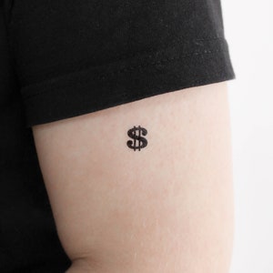 Dollar Sign Temporary Tattoo (set of 3) - Etsy