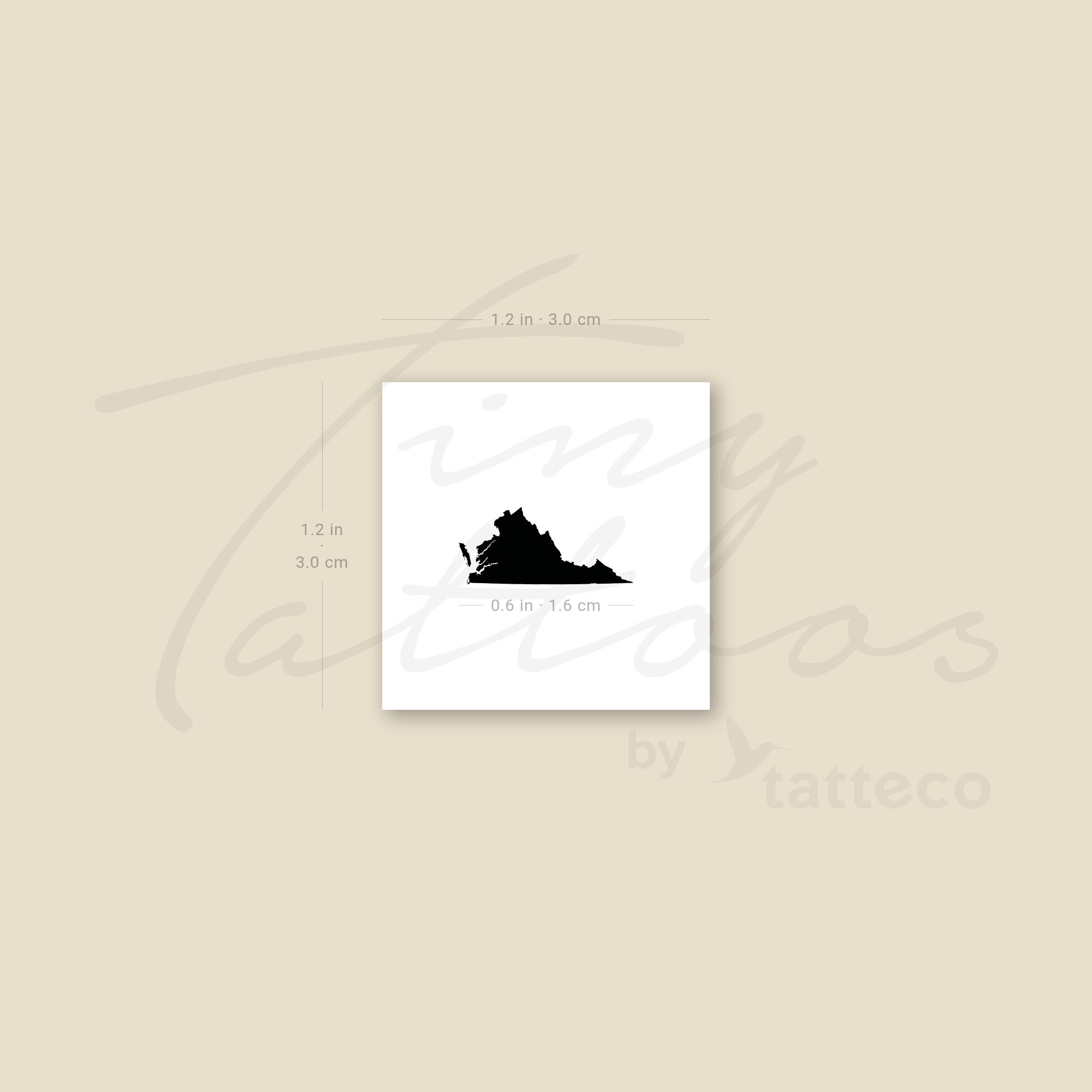 Virginia Map Temporary Tattoo (set of 3) - Etsy