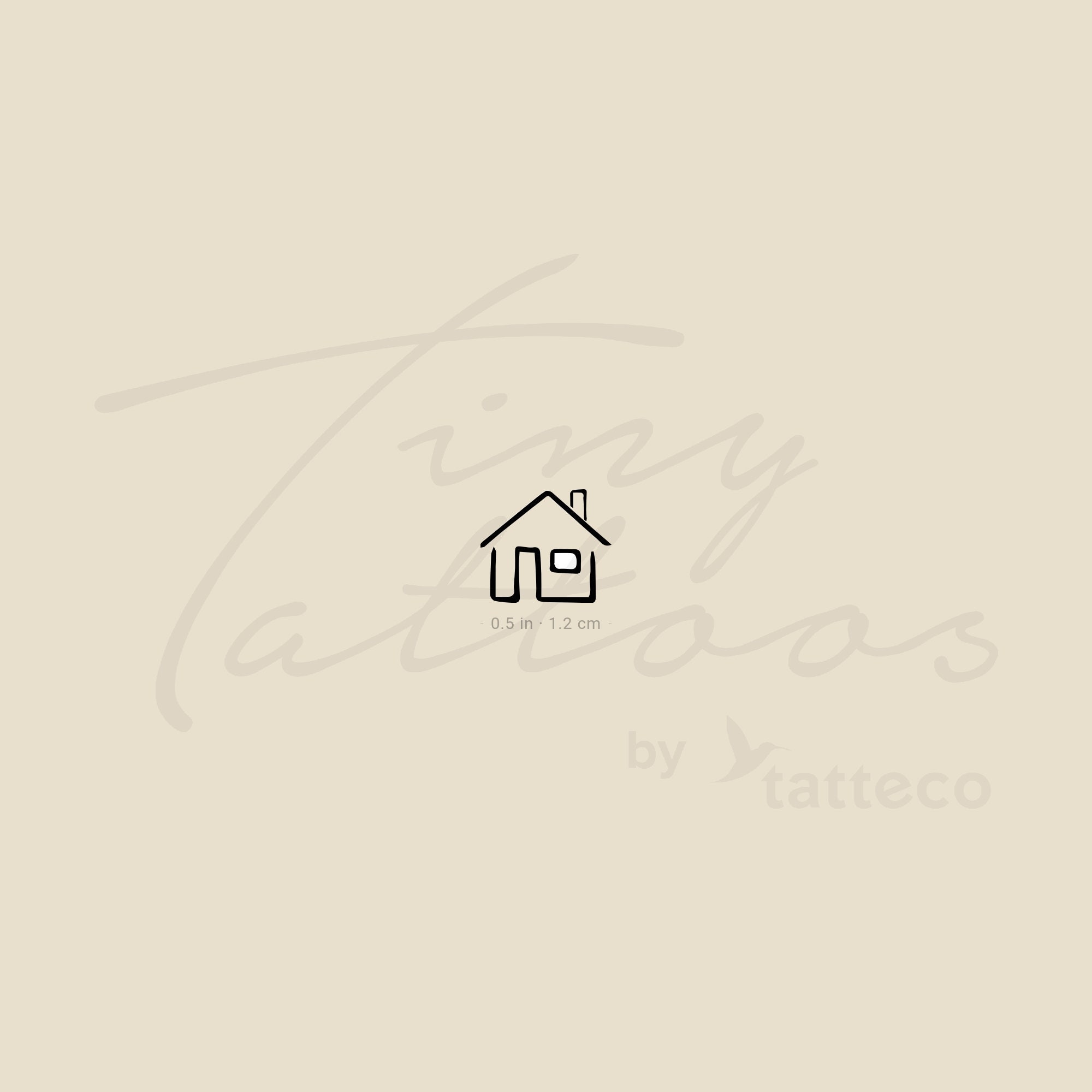 Minimalist House Temporary Tattoo set of 3 - Etsy
