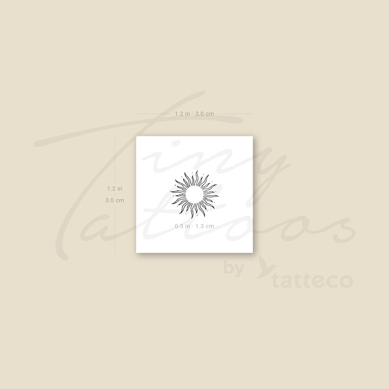 Tiny Sun Temporary Tattoo set of 3 - Etsy