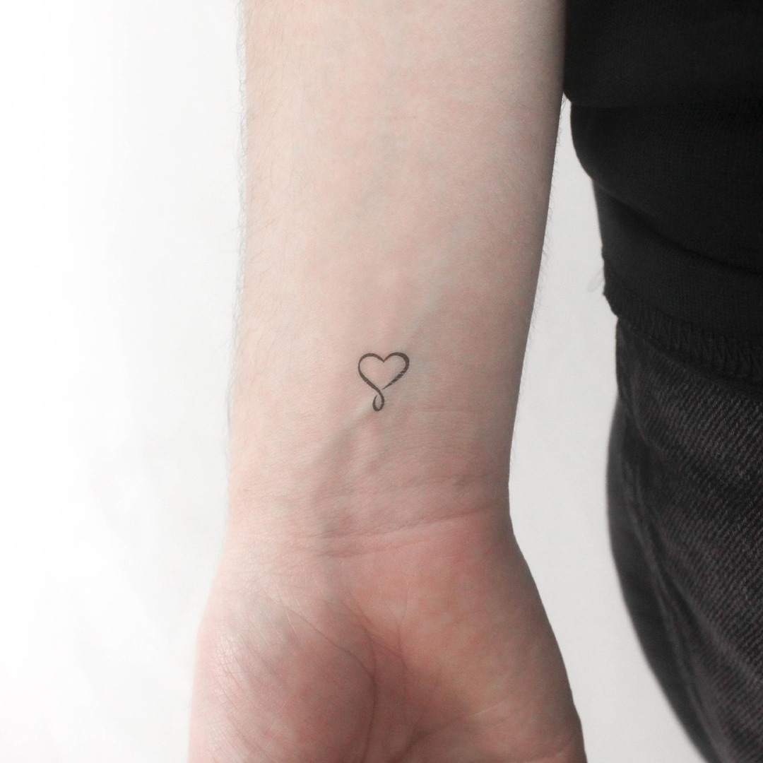 Tiny Heart Infinity Temporary Tattoo (set of 3) - Etsy