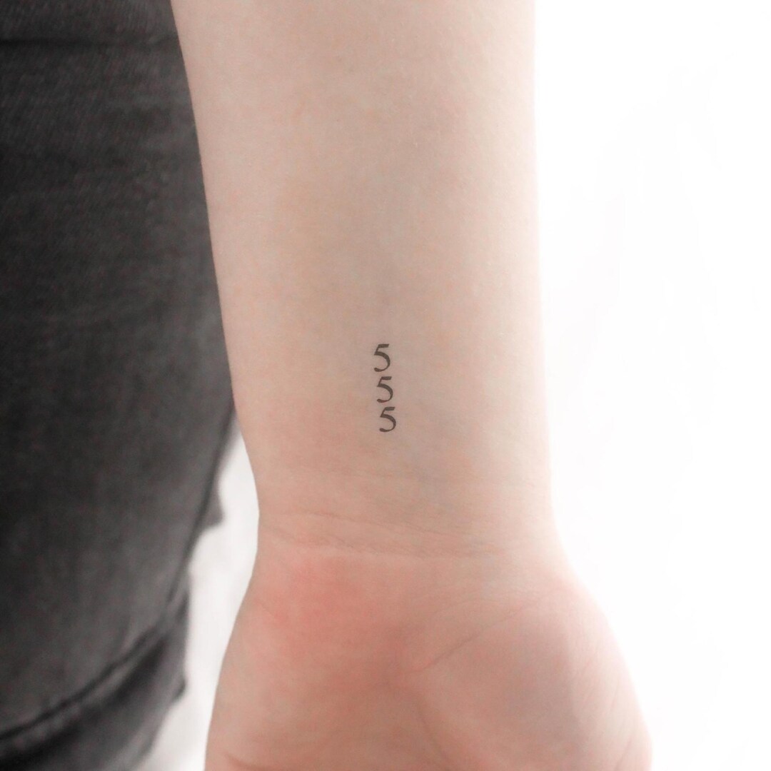 Small 555 Vertical Temporary Tattoo (set of 3) - Etsy