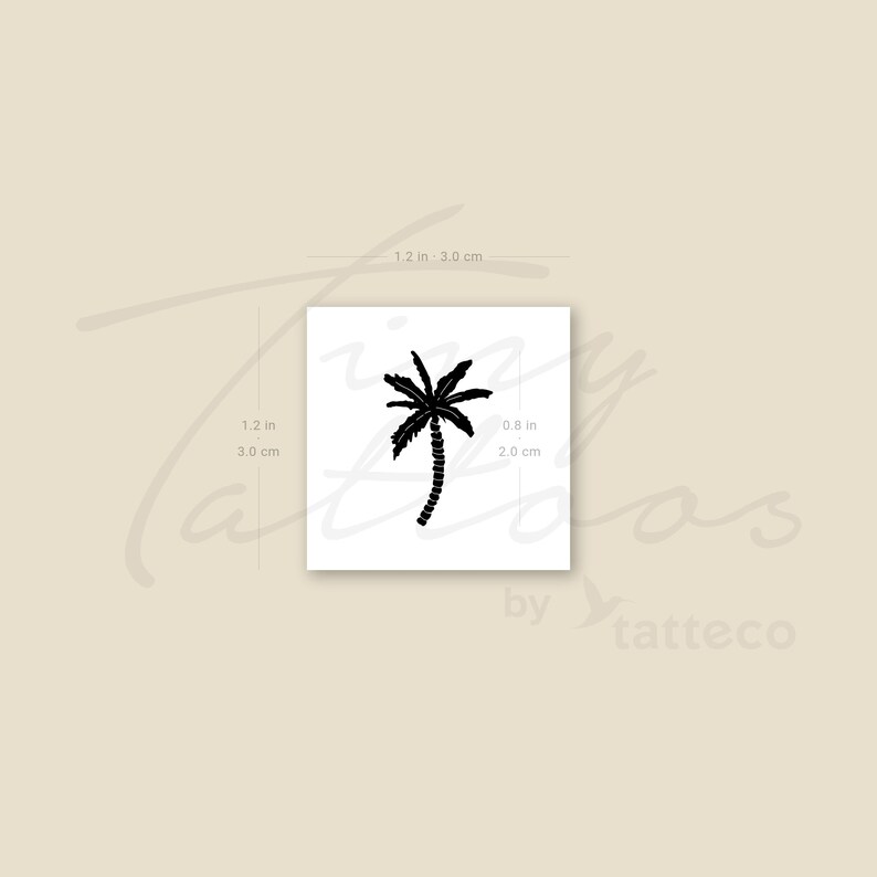 Coconut Tree Temporary Tattoo (set of 3) - Etsy