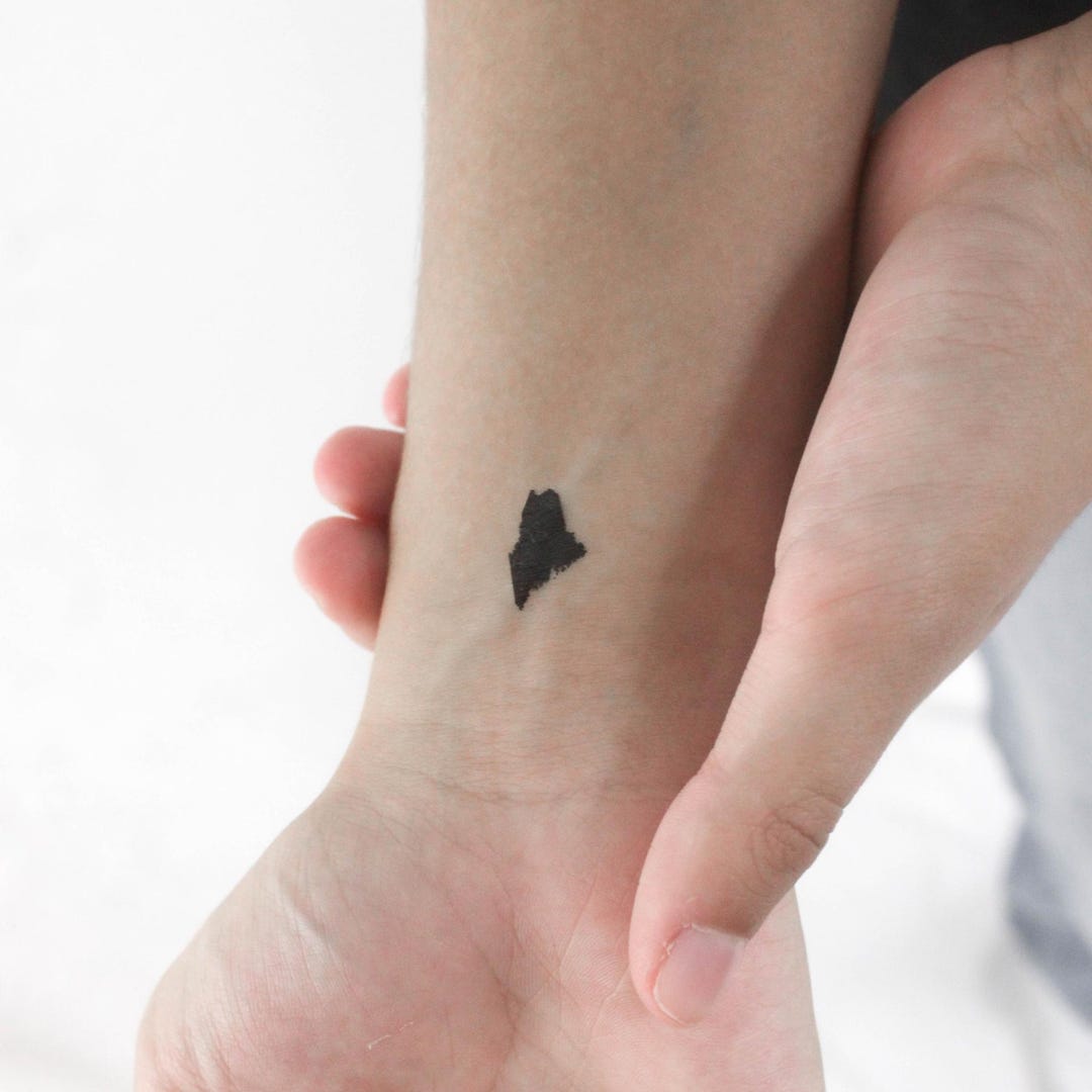 Maine Map Temporary Tattoo (set of 3) - Etsy