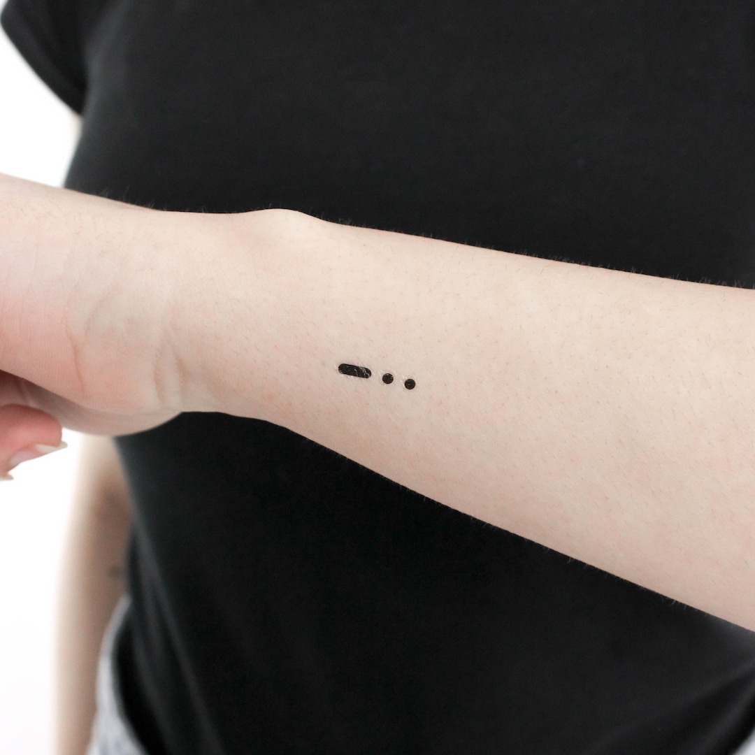 Morse Code D Temporary Tattoo (set of 3) - Etsy