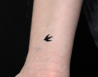 Swallow Temporary Fake Tattoo Sticker set of 2 - Etsy