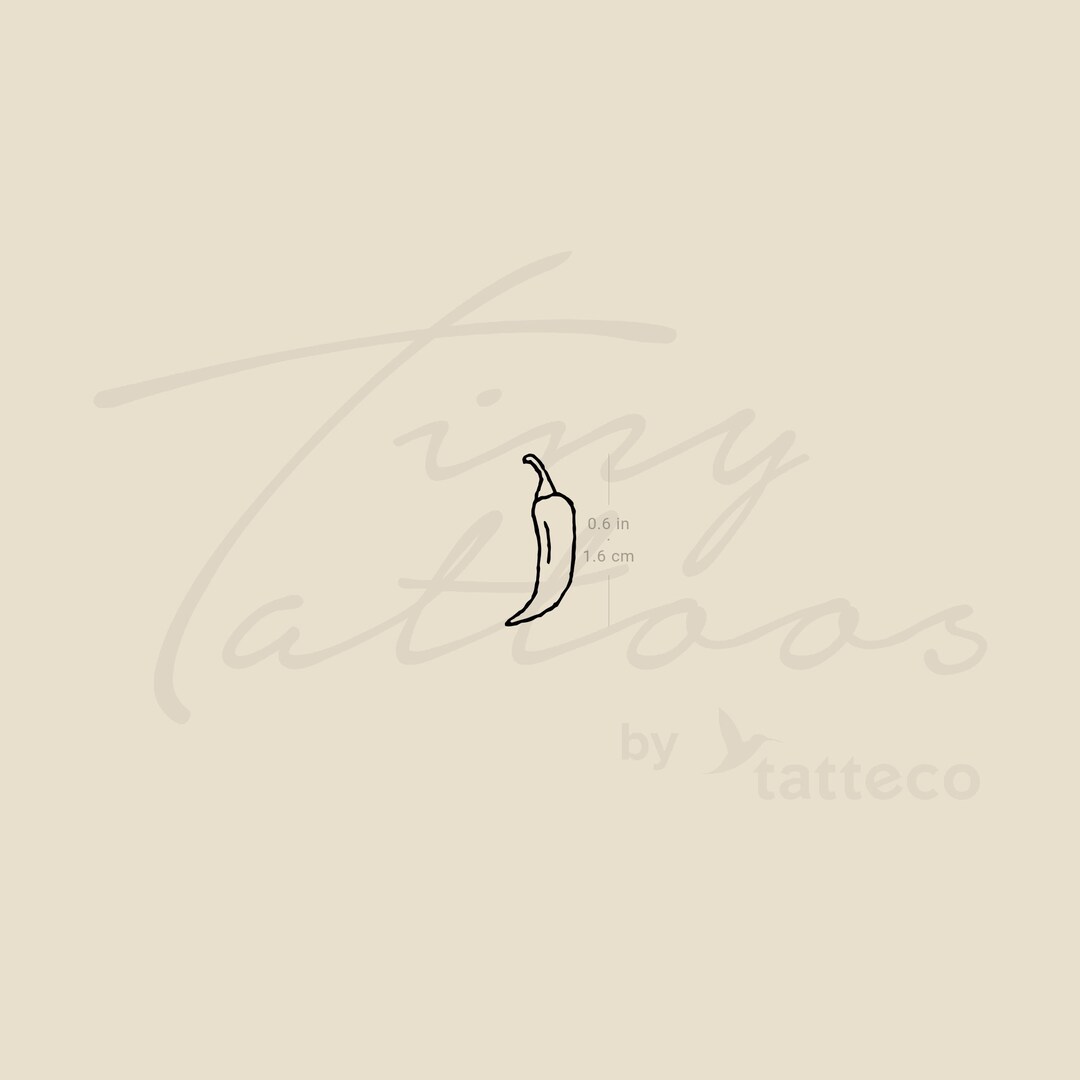 Fine Line Chili Temporary Tattoo set of 3 - Etsy