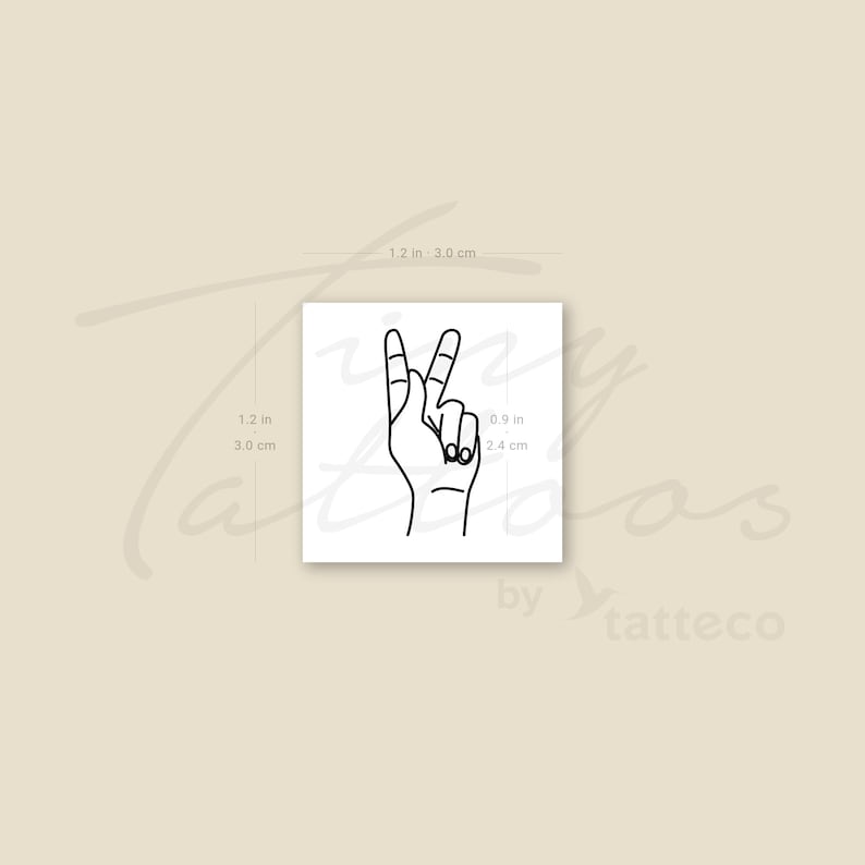 Sign Language K Temporary Tattoo (set of 3) - Etsy