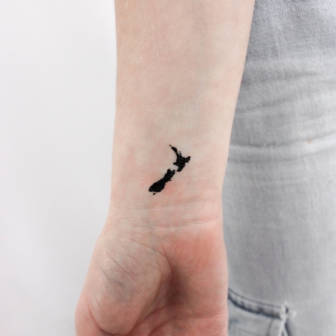 New Zealand Map Temporary Tattoo (set of 3) - Etsy