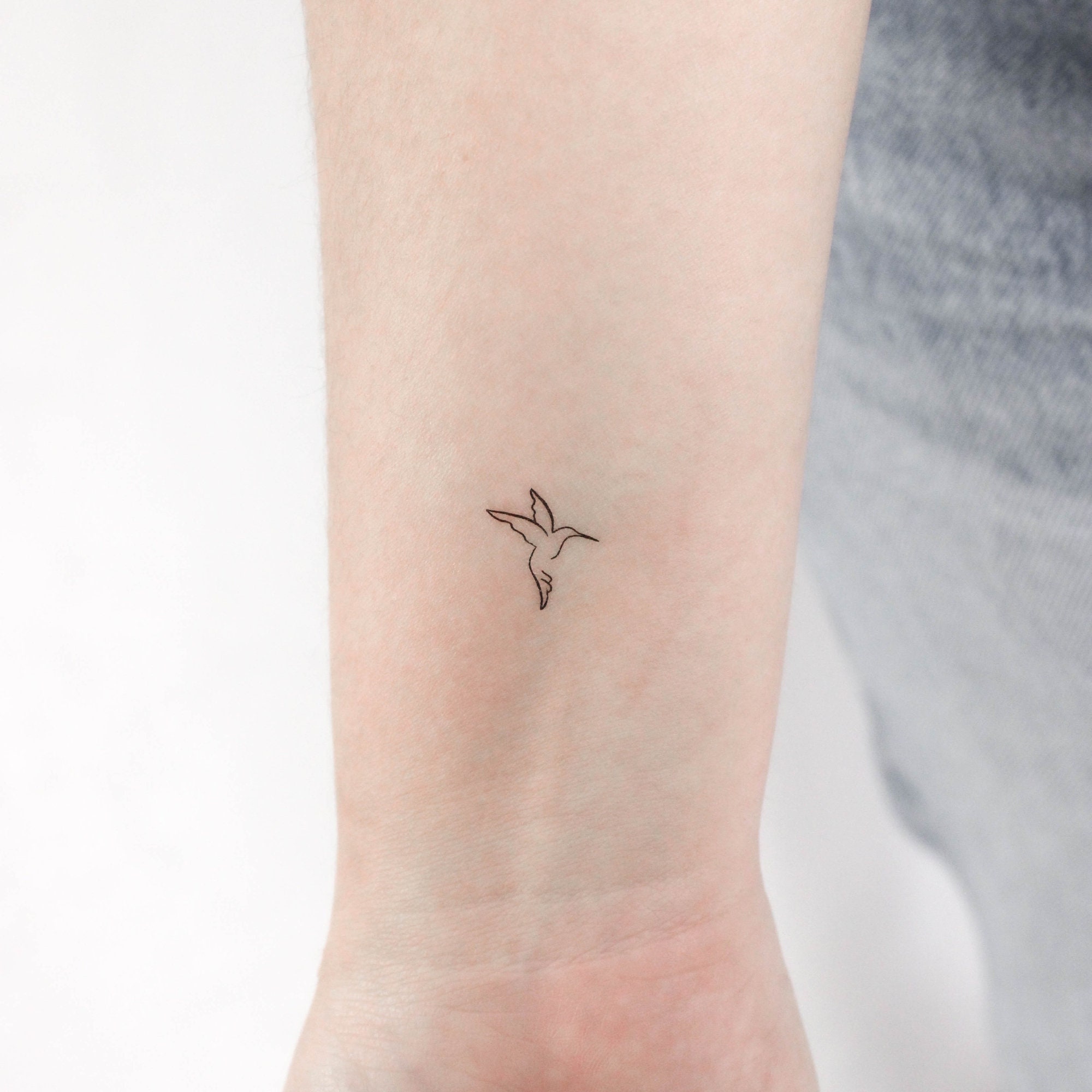 Single Line Hummingbird Temporary Tattoo (set of 3) - Etsy