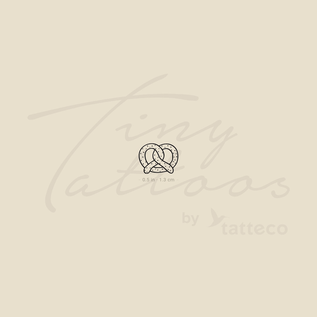 Tiny Pretzel Temporary Tattoo set of 3 - Etsy