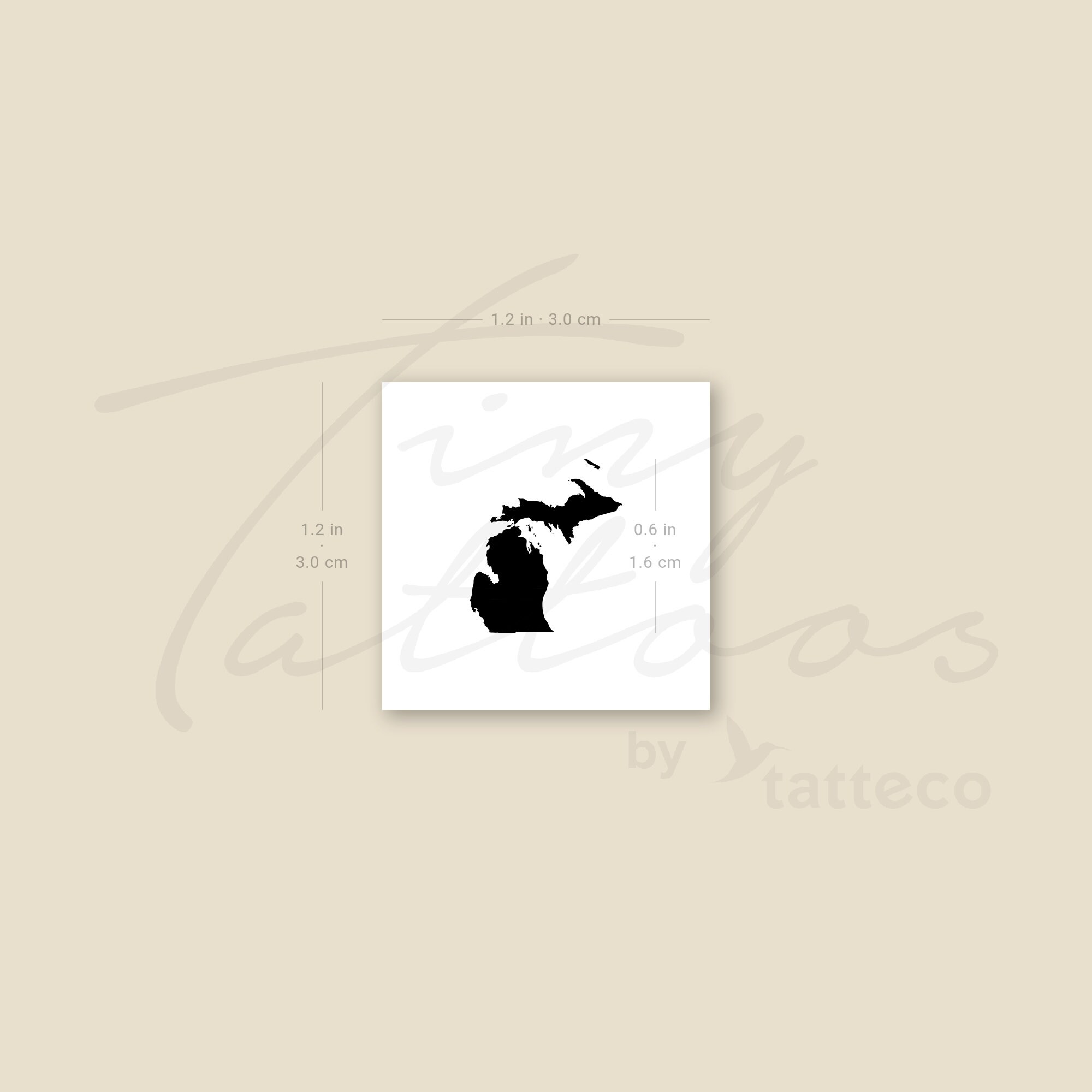 Michigan Map Temporary Tattoo (set of 3) - Etsy