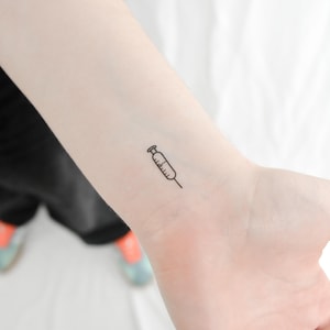 Syringe Temporary Tattoo (set of 3) - Etsy
