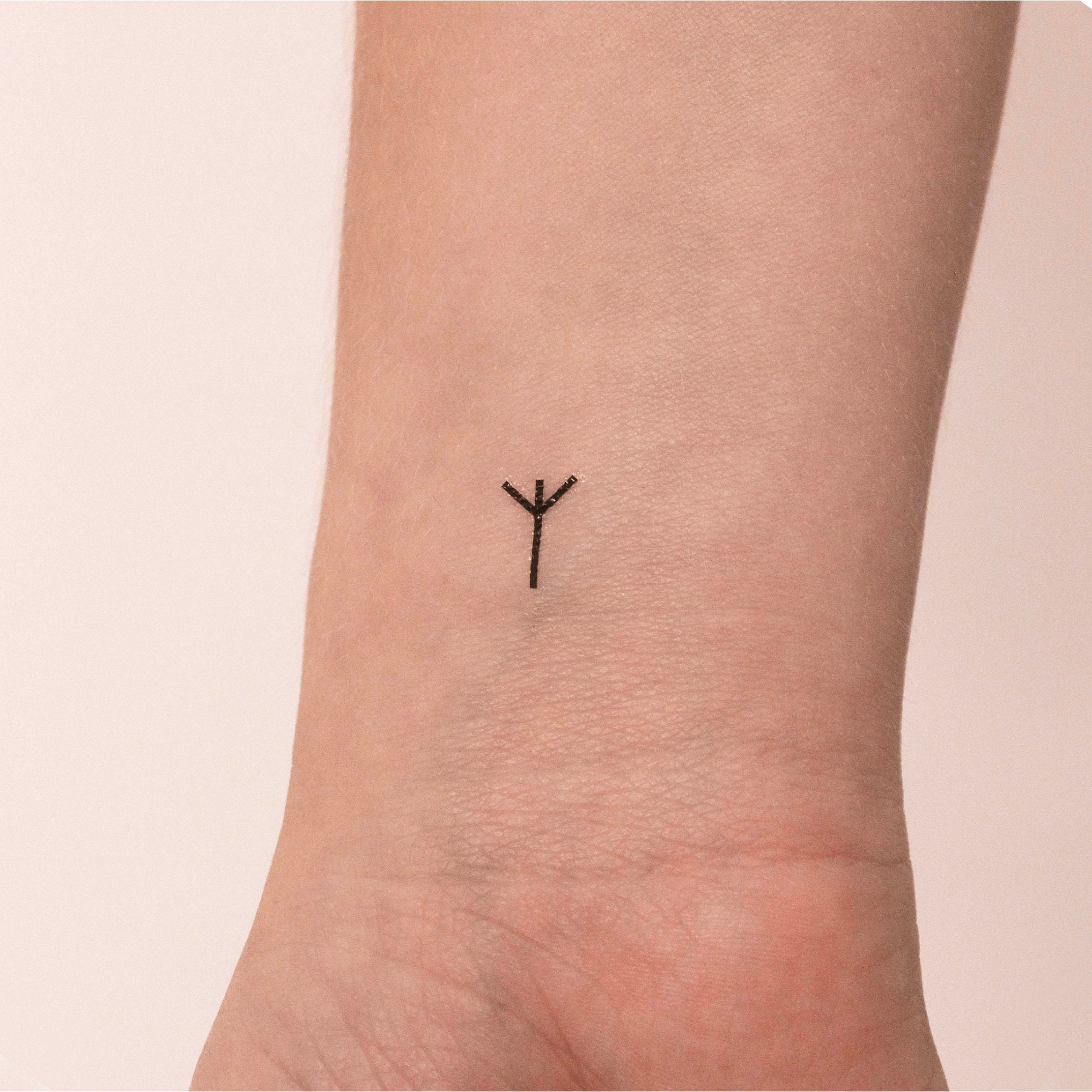 Algiz Rune Temporary Tattoo set of 3 - Etsy