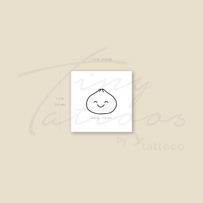 Smiley Dumpling Temporary Tattoo set of 3 - Etsy