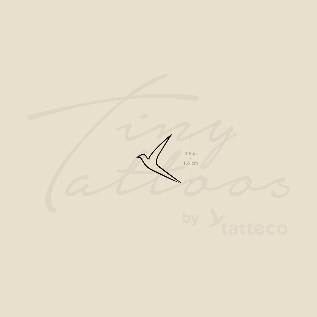 One Line Flying Bird Temporary Tattoo (set of 3) - Etsy