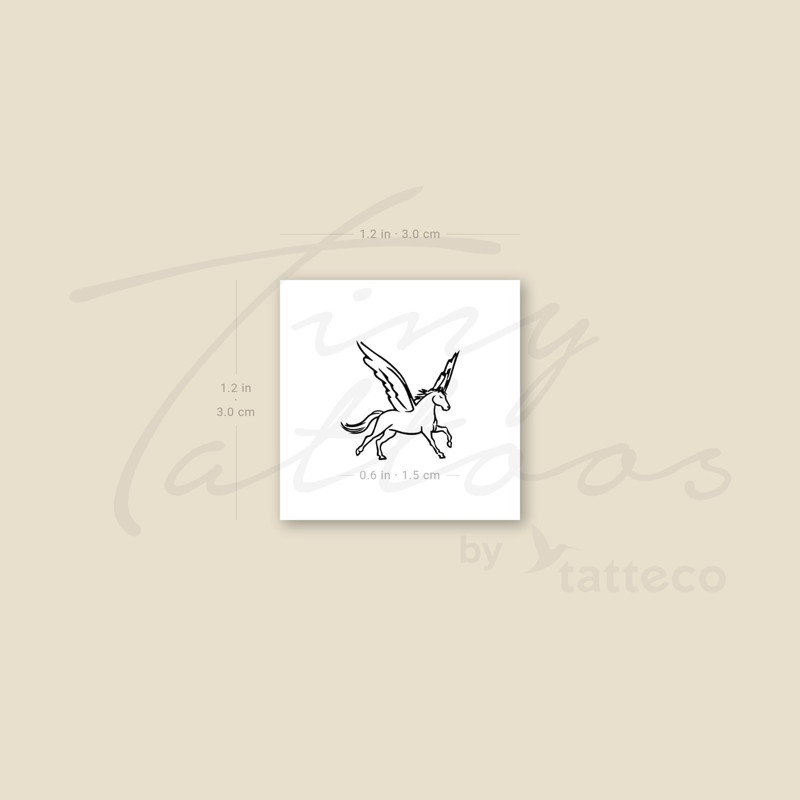 Tiny Pegasus Temporary Tattoo (set of 3) - Etsy