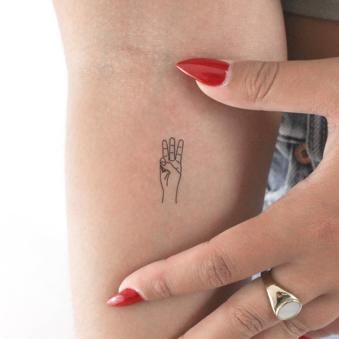 Sign Language W Temporary Tattoo (set of 3) - Etsy